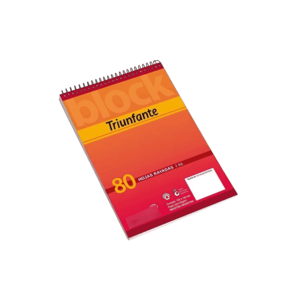 Libreta Block Anotador A6 80 Hojas Rayadas Triunfante | atmiaonline.com
